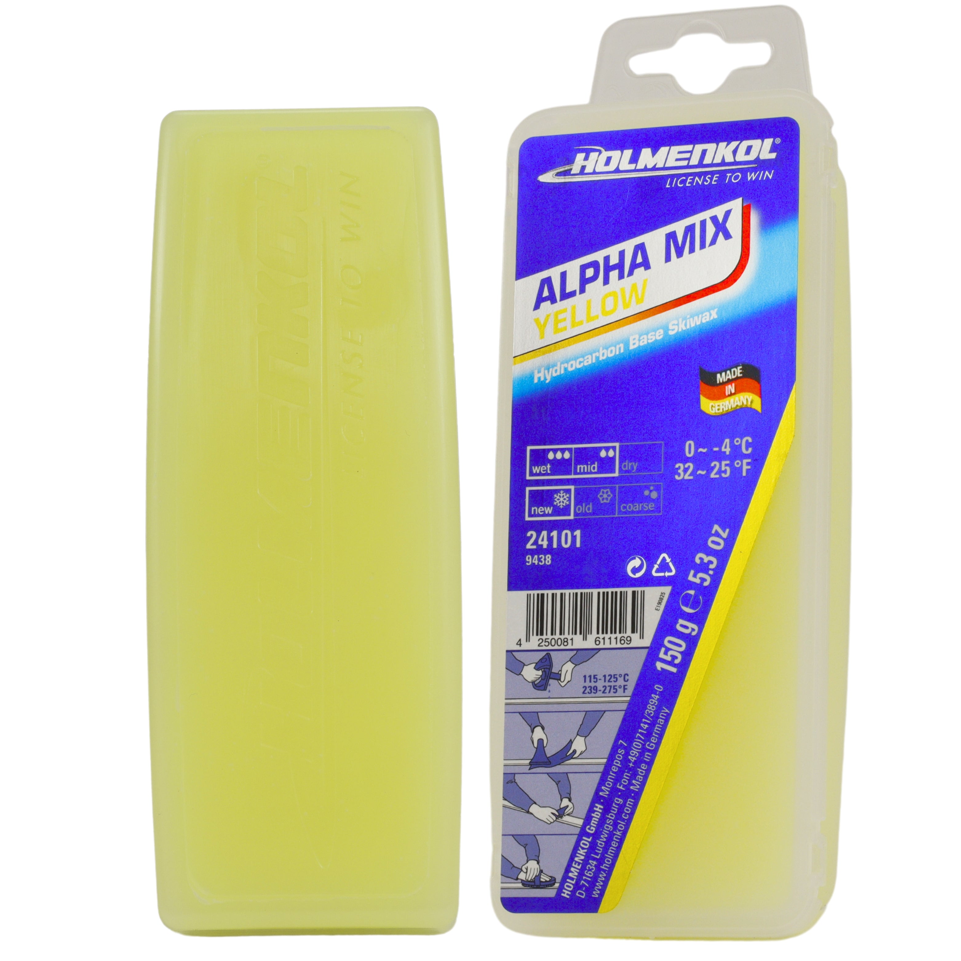 Holmenkol AlphaMix Yellow Wax for Fresh Snow - 150g – Utah Ski Gear