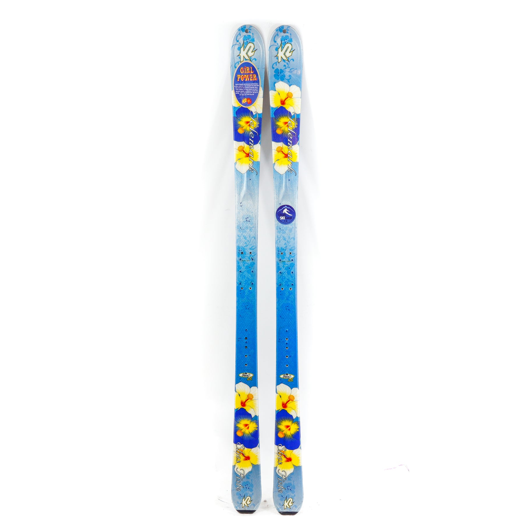 161cm K2 Shes Piste Tele Skis - Flat, Drilled Once - USED – Utah Ski Gear
